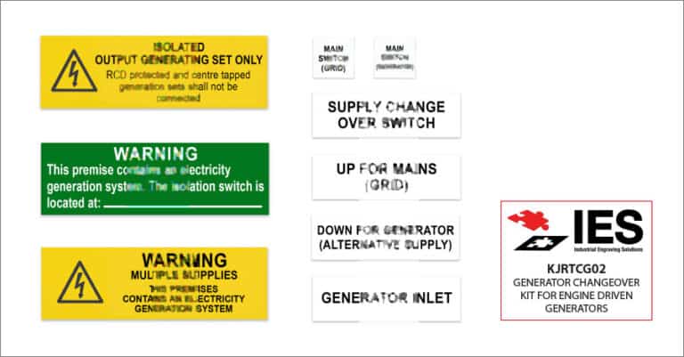 Generator Changeover Kit For Engine Driven Generators - (KJRTCG02 ...