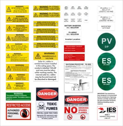 Sigenergy Single Phase Label Kit - (KSIG1) | Industrial Engraving Solutions